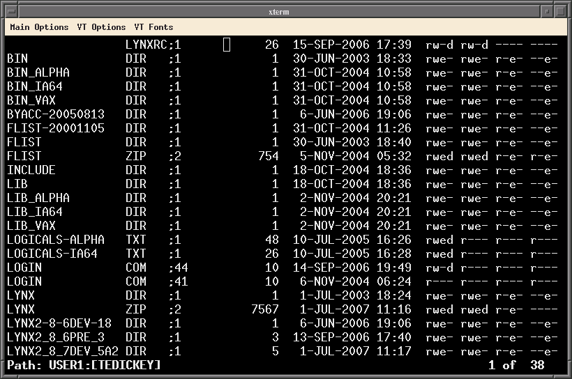 FLIST – file manager for VAX/VMS